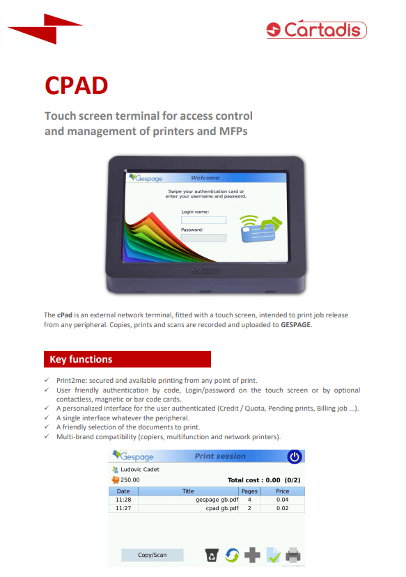 cPad documentation • Gespage