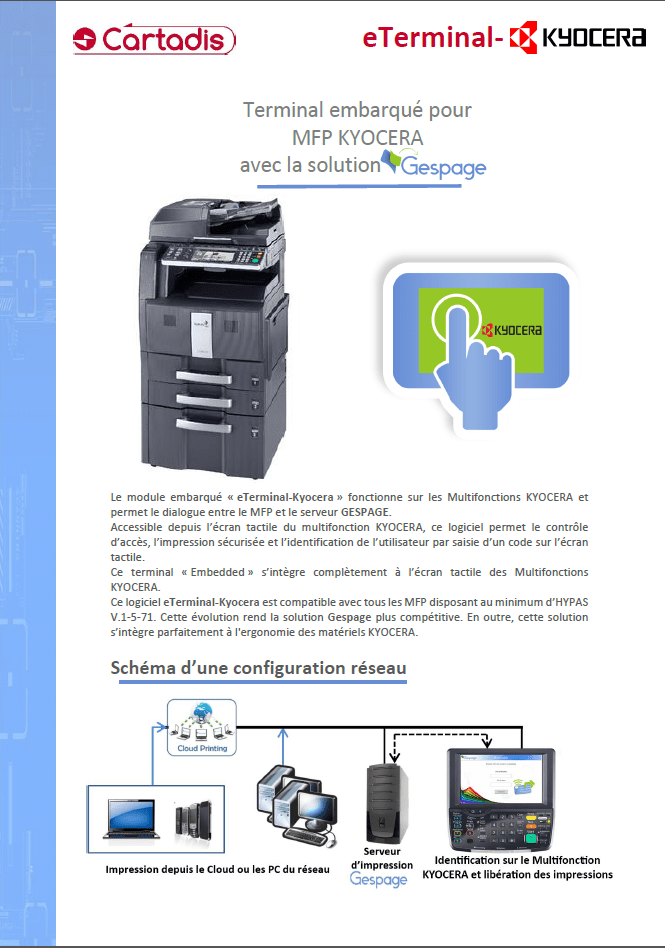 Embedded terminal for MFP KYOCERA documentation • Gespage